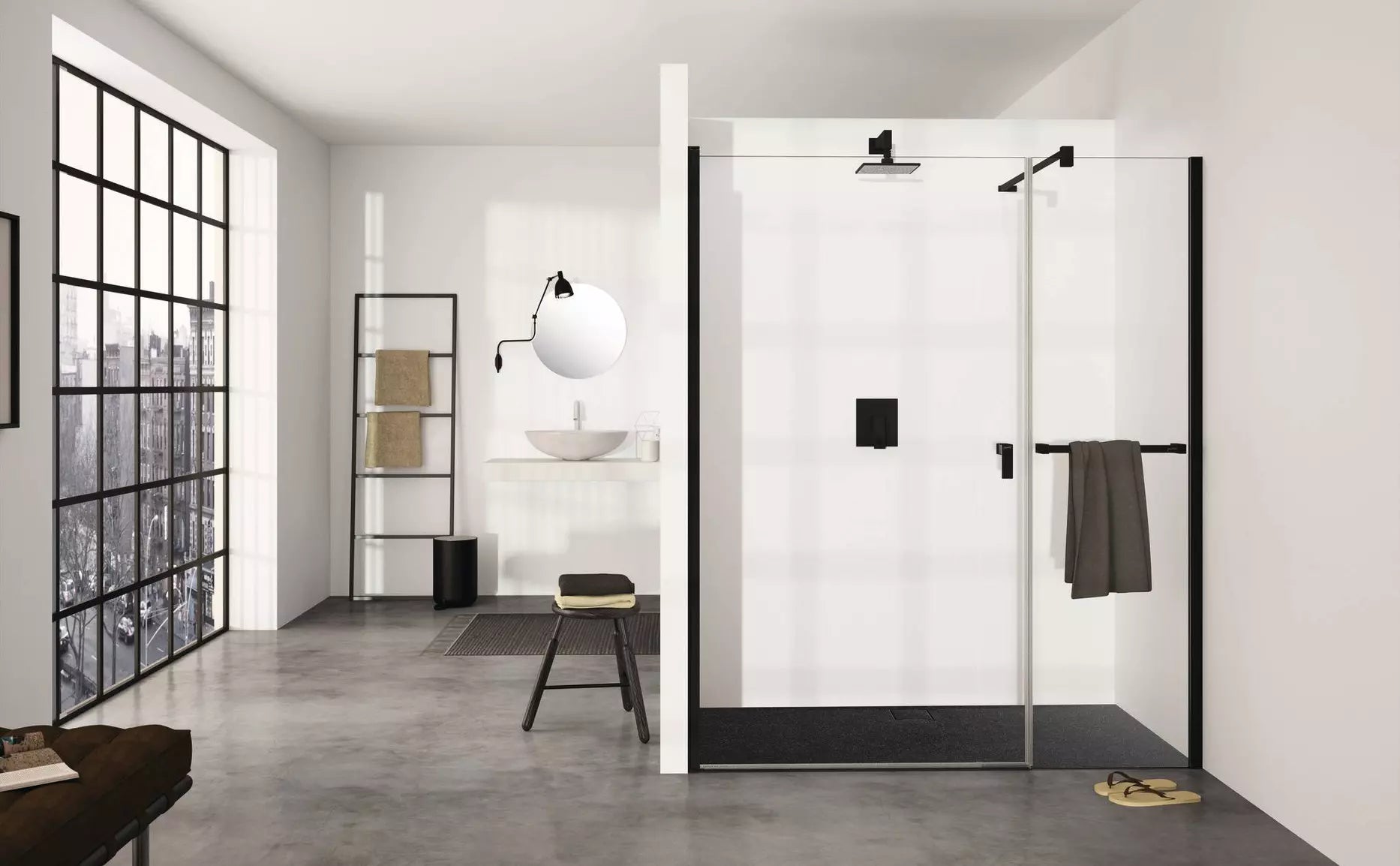 Design pure Swing door with additional section in recess 8P72